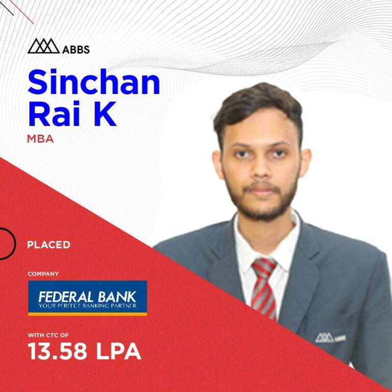 Sinchan Rai gets placed at 13.58LPA! - ABBS | Acharya Bangalore B-School